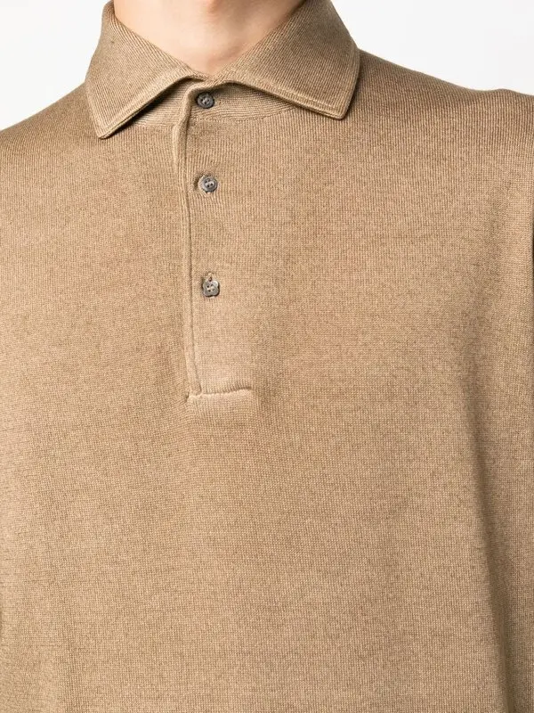 LARDINI Long-sleeve Polo Shirt - Neutrals