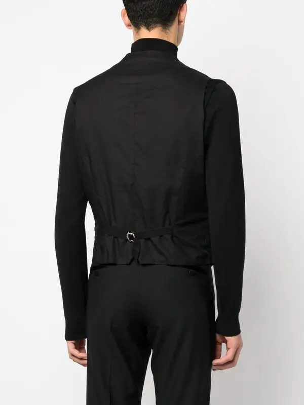 Tagliatore Single-breasted Panelled Waistcoat - Black