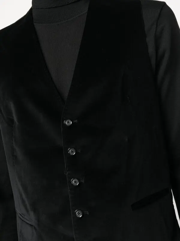 Tagliatore Single-breasted Panelled Waistcoat - Black