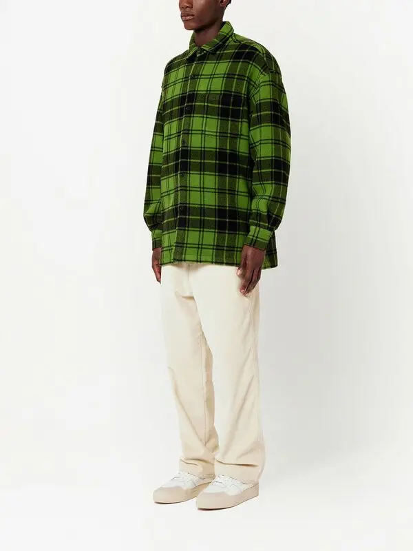 Ami Logo-print Plaid Shirt