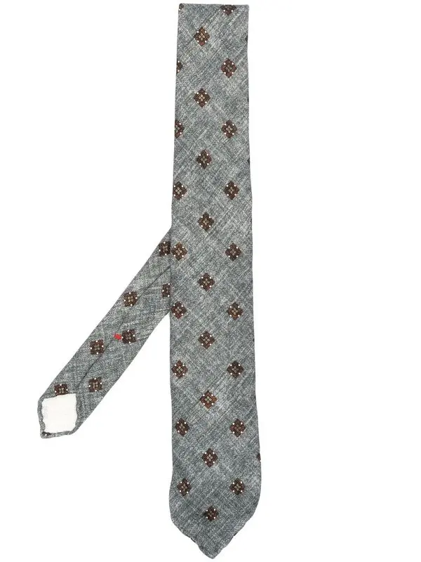 DELL'OGLIO Patterned Neck Tie - Grey