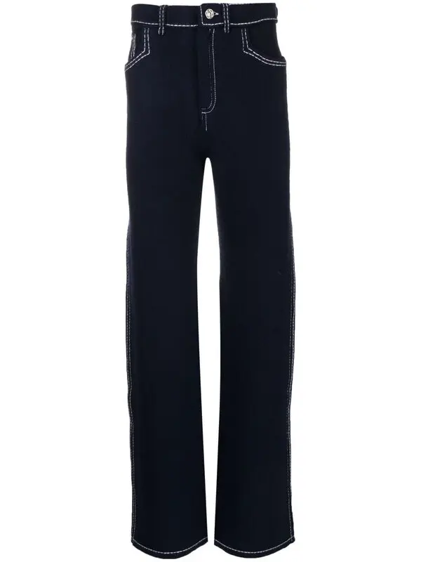BARRIE High-rise Wide-leg Trousers - Blue