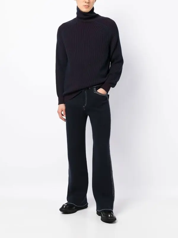 BARRIE High-rise Wide-leg Trousers - Blue