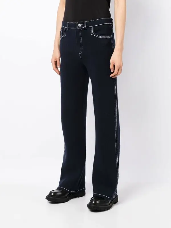 BARRIE High-rise Wide-leg Trousers - Blue