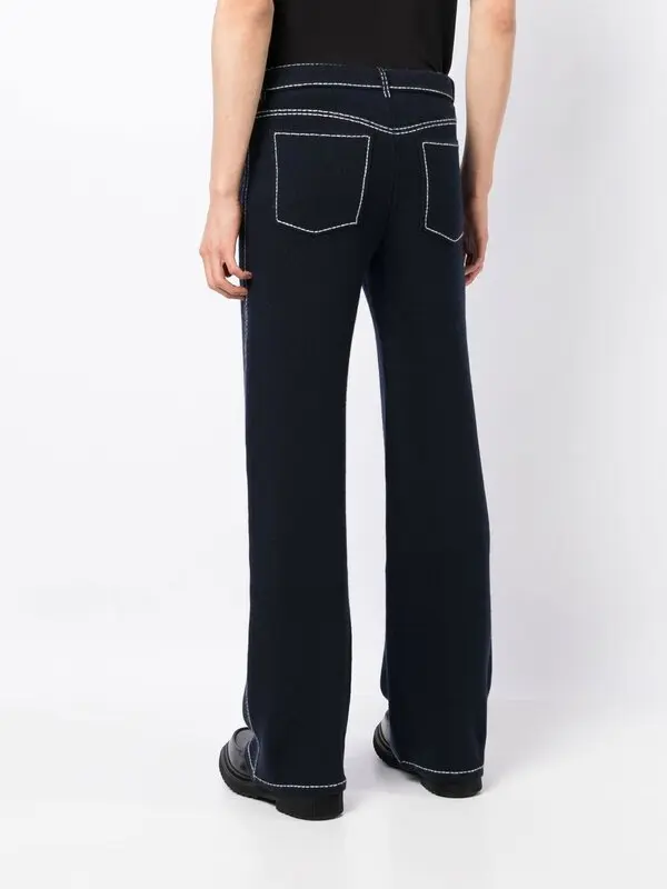 BARRIE High-rise Wide-leg Trousers - Blue