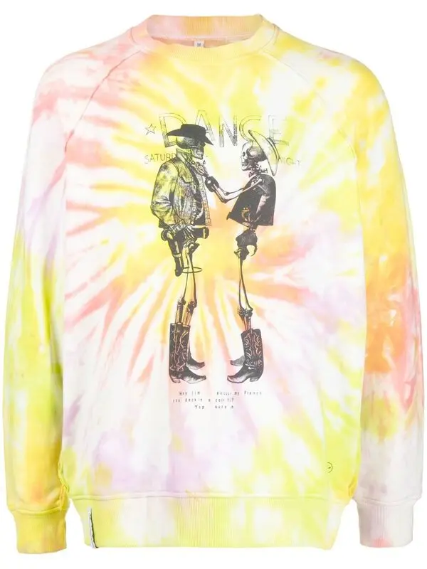 STAIN SHADE X Hiroshi Fujiwara Tie-dye Print Sweatshirt - Pink