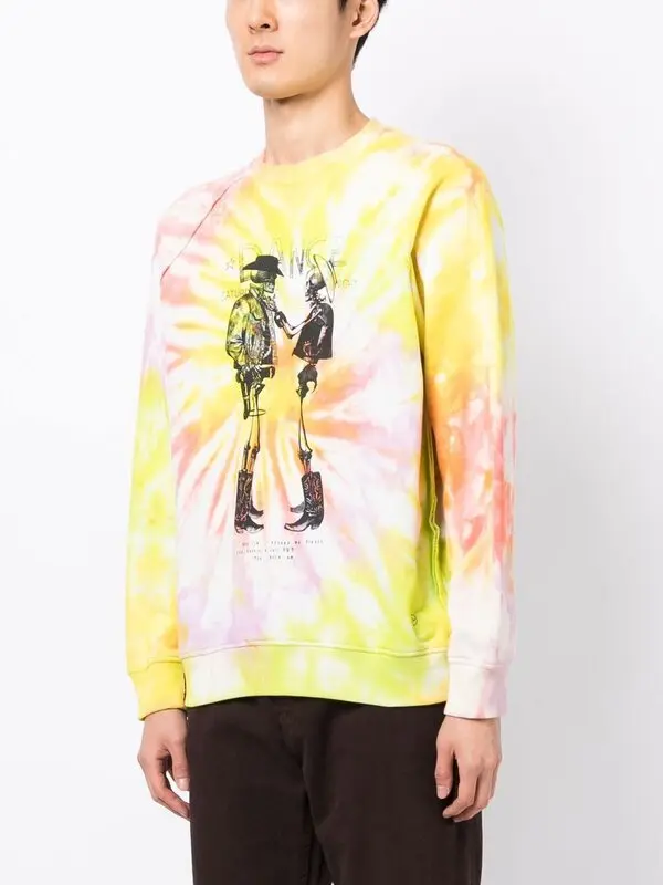 STAIN SHADE X Hiroshi Fujiwara Tie-dye Print Sweatshirt - Pink