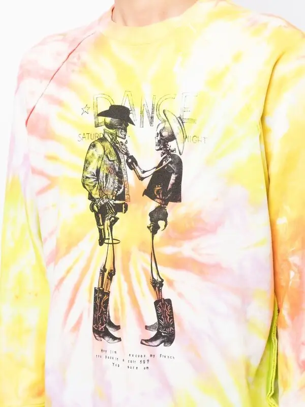 STAIN SHADE X Hiroshi Fujiwara Tie-dye Print Sweatshirt - Pink