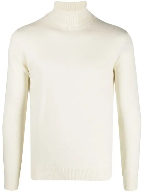 DELL'OGLIO Roll-neck Knit Jumper - White