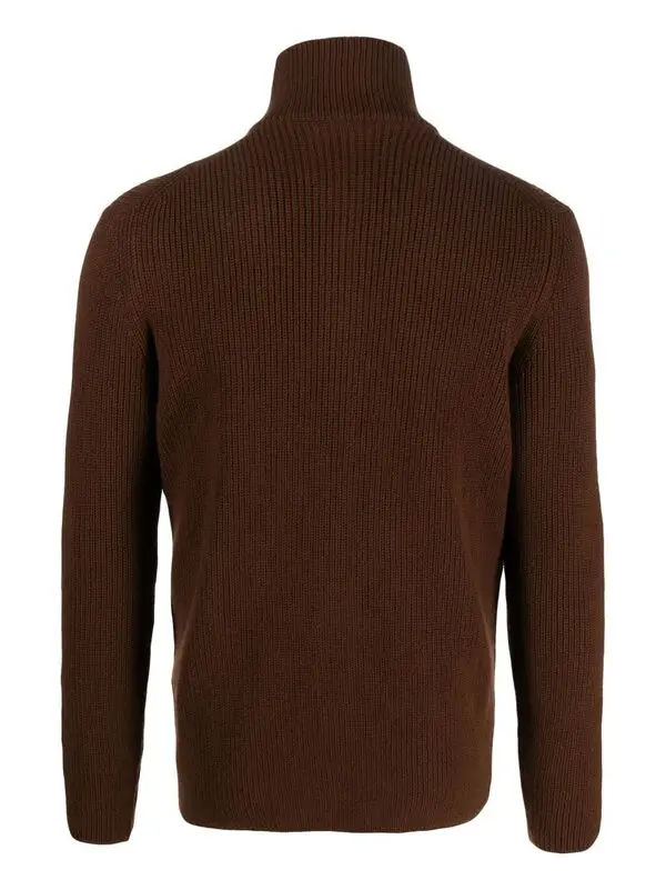 DELL'OGLIO Front Zip-fastening Knit Cardigan