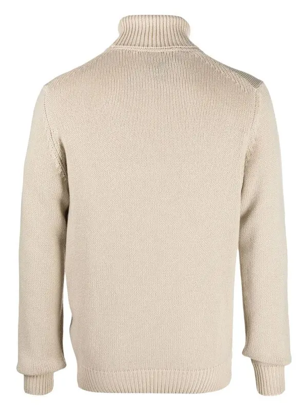 DELL'OGLIO Roll-neck Knit Jumper - Neutrals