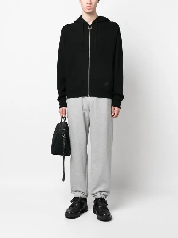 WOOYOUNGMI Jersey-knit Drawstring Zipped Hoodie