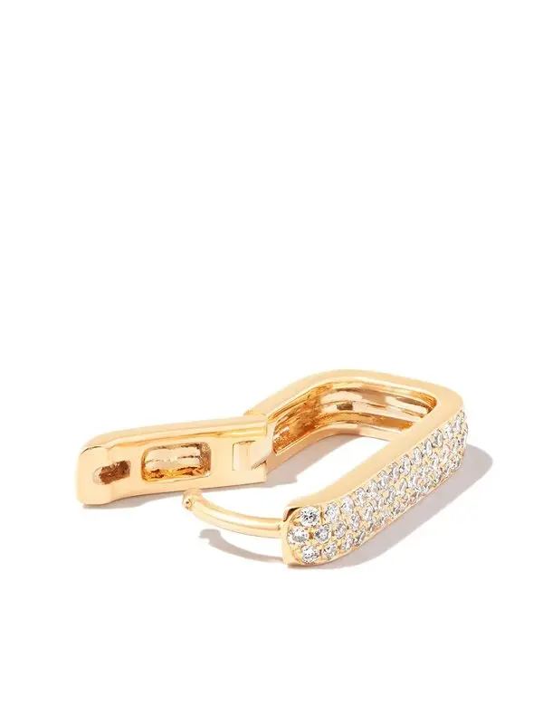 Jacquie Aiche 14kt Yellow Mini Rectangle Diamond Earring