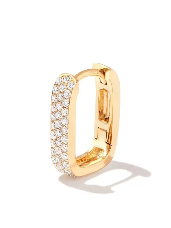 Jacquie Aiche 14kt Yellow Diamond Hoop Earring - Gold