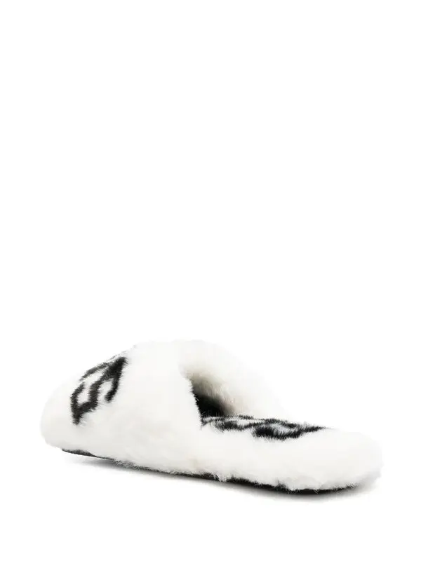 Gcds Logo-print Faux-fur Slippers
