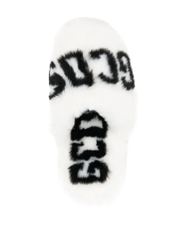 Gcds Logo-print Faux-fur Slippers