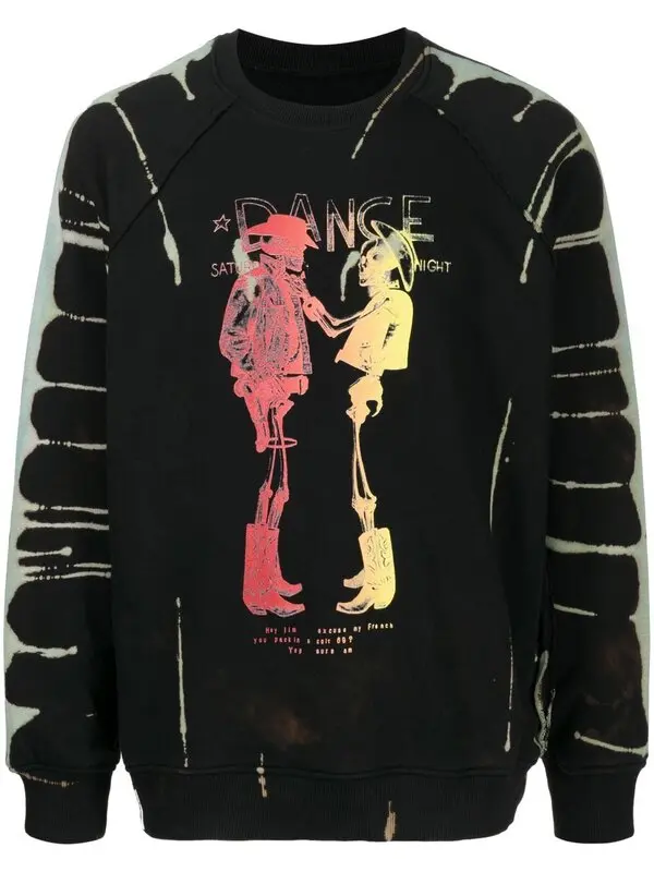 STAIN SHADE X Hiroshi Fujiwara Skeleton-print Sweatshirt - Black