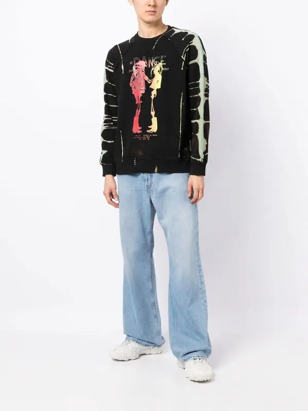 STAIN SHADE X Hiroshi Fujiwara Skeleton-print Sweatshirt - Black