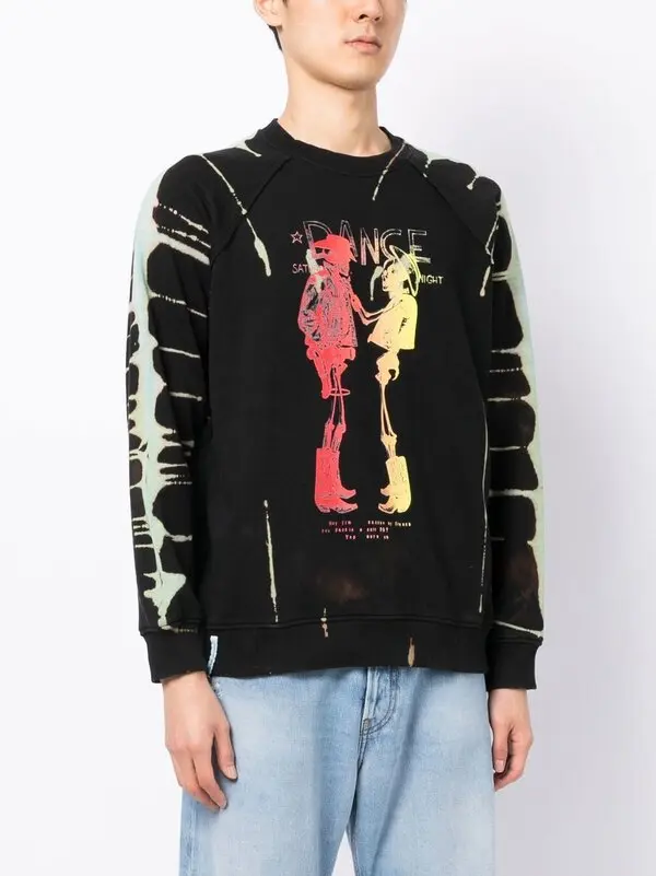 STAIN SHADE X Hiroshi Fujiwara Skeleton-print Sweatshirt - Black