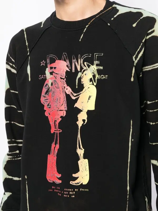 STAIN SHADE X Hiroshi Fujiwara Skeleton-print Sweatshirt - Black