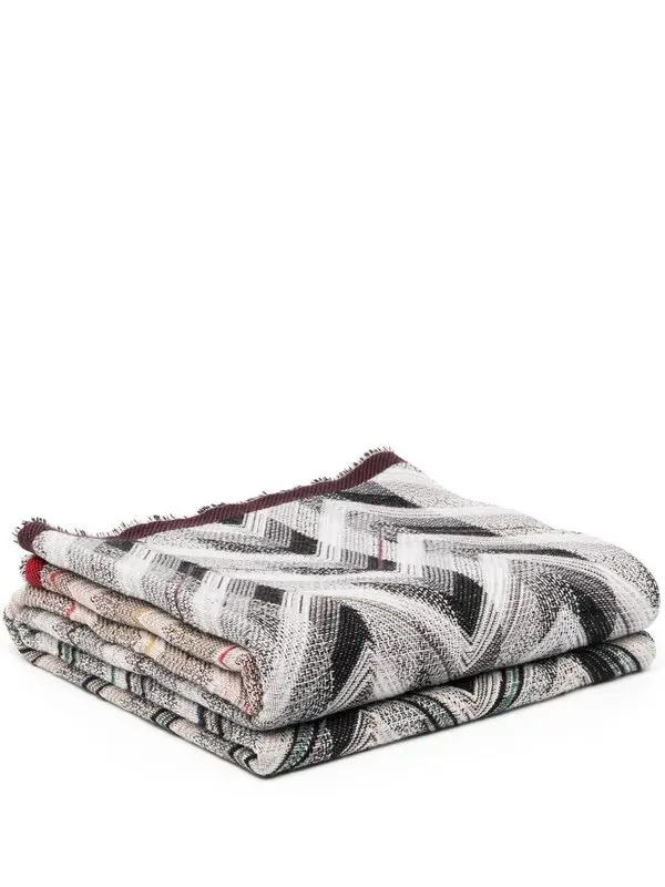 Missoni Striped Knitted Blanket - Black