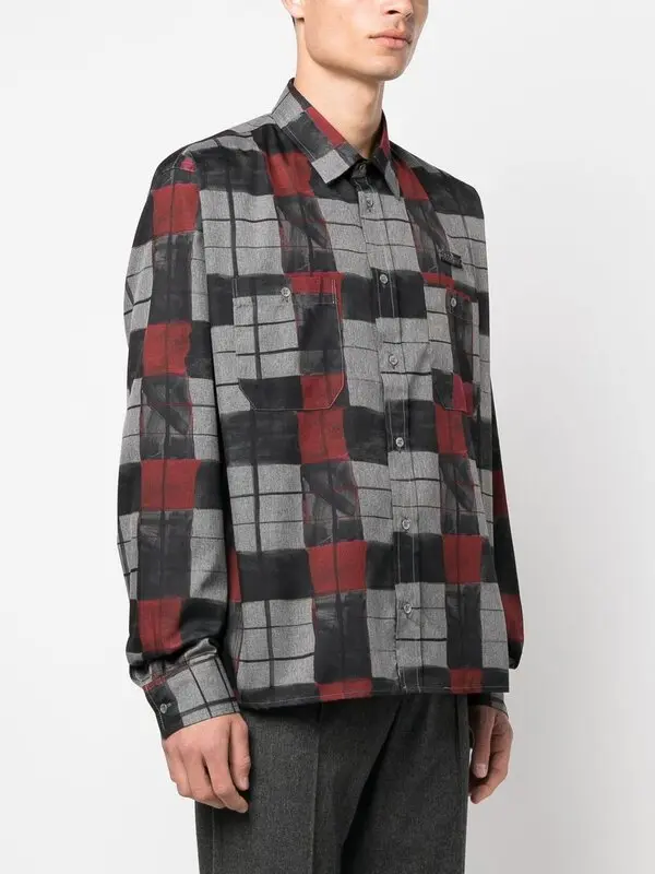 4SDESIGNS Checked Pattern Long Sleeved Shirt