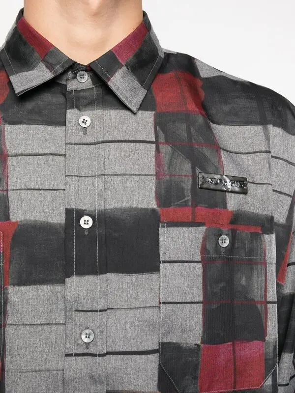 4SDESIGNS Checked Pattern Long Sleeved Shirt