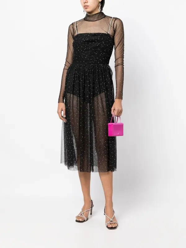 Rebecca Vallance Alyssa Sheer Midi Dress