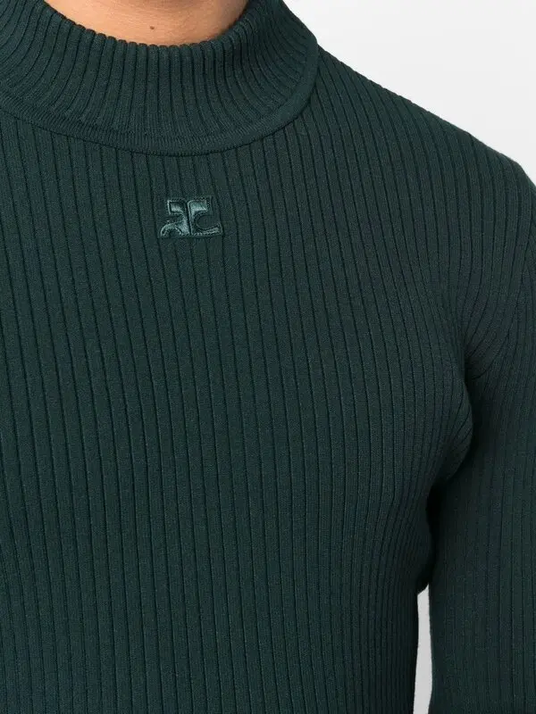 COURREGES Ribbed-knit Jumper - Green