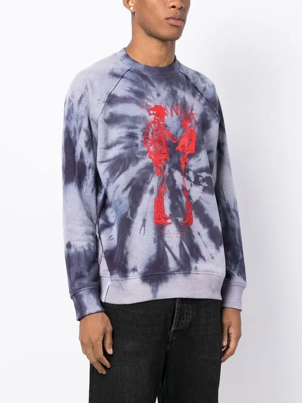 STAIN SHADE X Hiroshi Fujiwara Tie-dye Print Sweatshirt - Blue