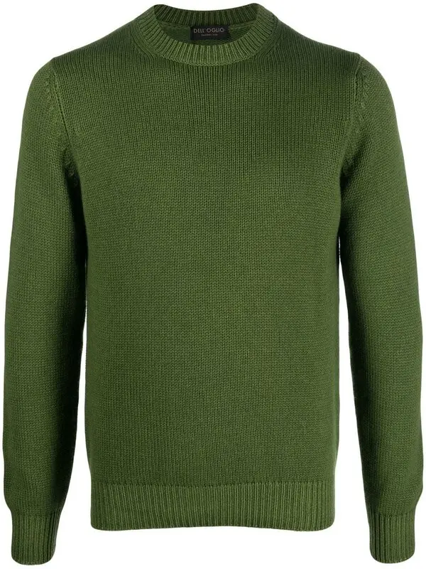 DELL'OGLIO Round-neck Knit Jumper - Green
