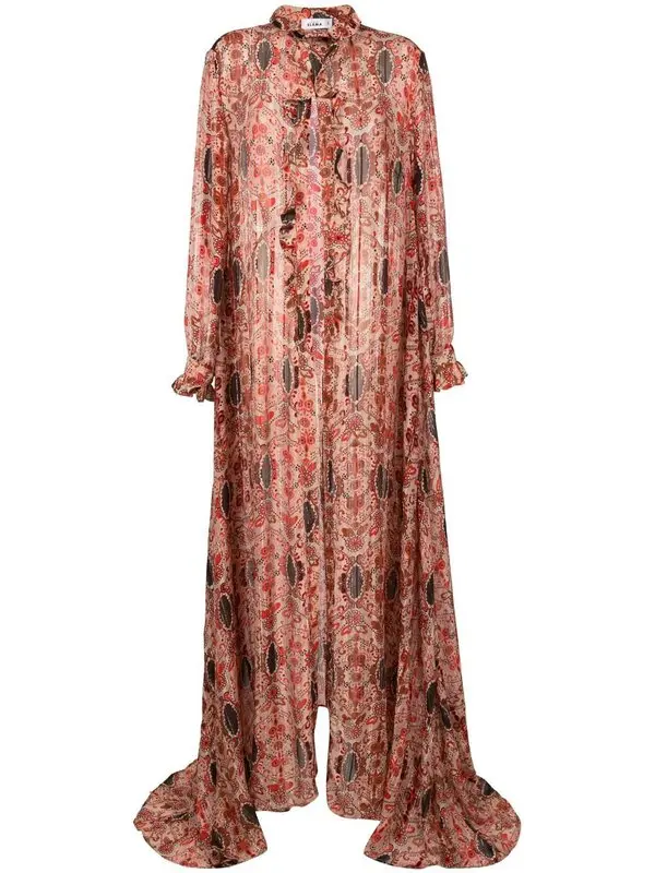 AMIR SLAMA Floral-print Silk Dress