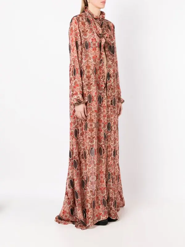 AMIR SLAMA Floral-print Silk Dress