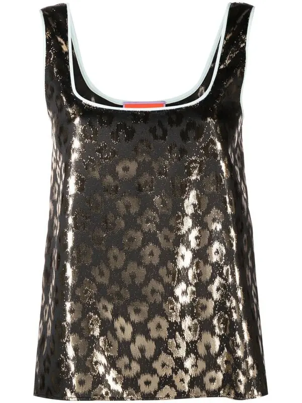 La DoubleJ Twirl Leopard Print Top - Black