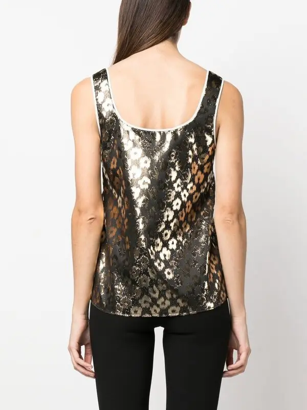 La DoubleJ Twirl Leopard Print Top - Black