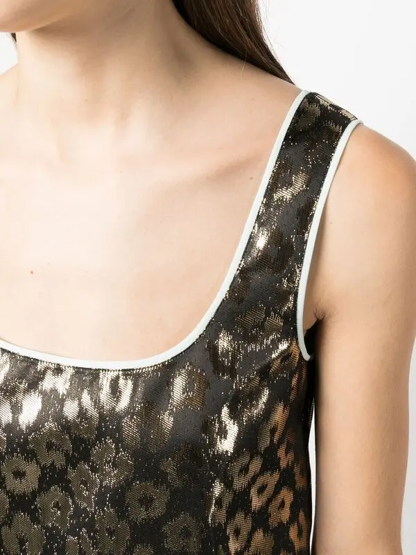 La DoubleJ Twirl Leopard Print Top - Black