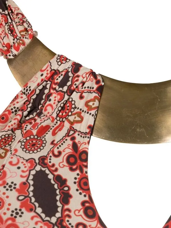 AMIR SLAMA Floral-print Cut-out Bikini