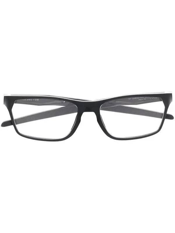 Oakley Logo Plaque Rectangle-frame Eyeglasses - Black