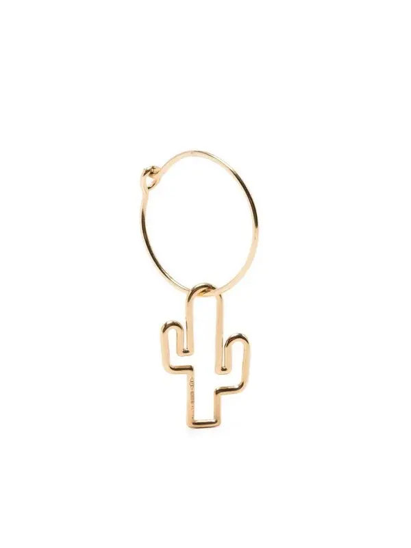 ALIITA Cactus Charm Hoop Earrings - Gold