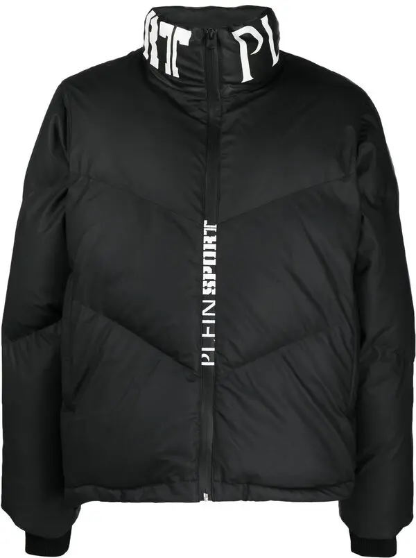 PLEIN SPORT Logo-print Puffer Jacket - Black