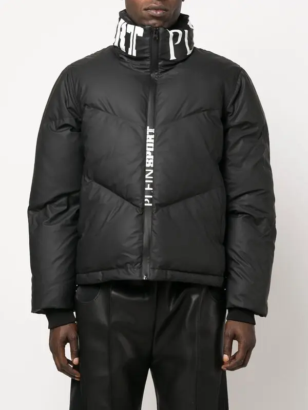 PLEIN SPORT Logo-print Puffer Jacket - Black
