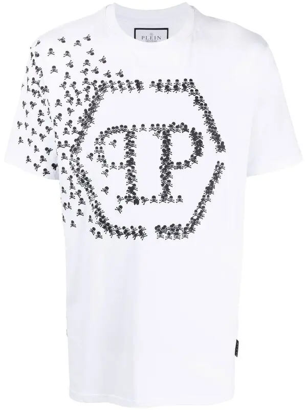 Philipp Plein Skull Bones Logo-print T-shirt - White