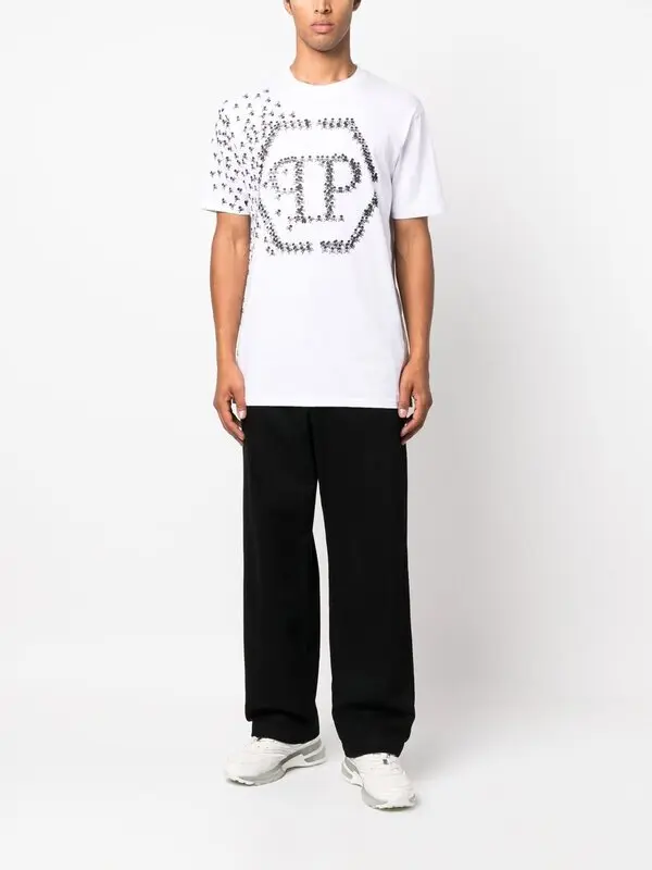 Philipp Plein Skull Bones Logo-print T-shirt - White