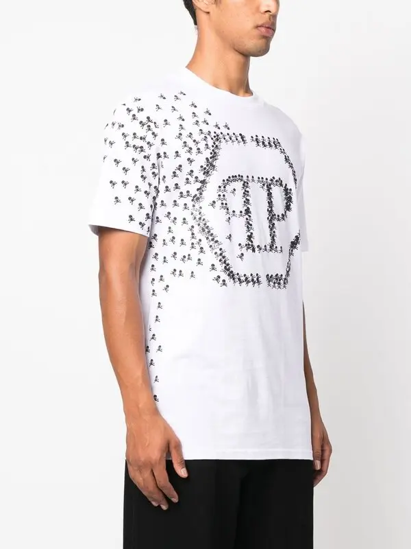 Philipp Plein Skull Bones Logo-print T-shirt - White