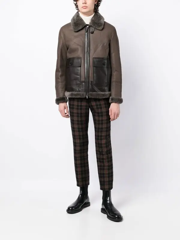 Brioni Shearling Panelled Lambskin Jacket