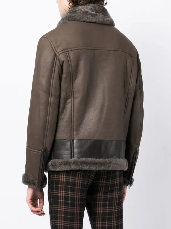 Brioni Shearling Panelled Lambskin Jacket