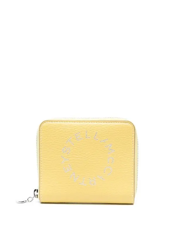 Stella McCartney Perforated-logo Zip-up Wallet - Yellow