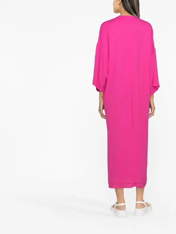 Fabiana Filippi Bell Sleeve V-neck Dress - Pink