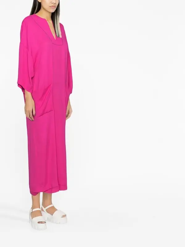 Fabiana Filippi Bell Sleeve V-neck Dress - Pink