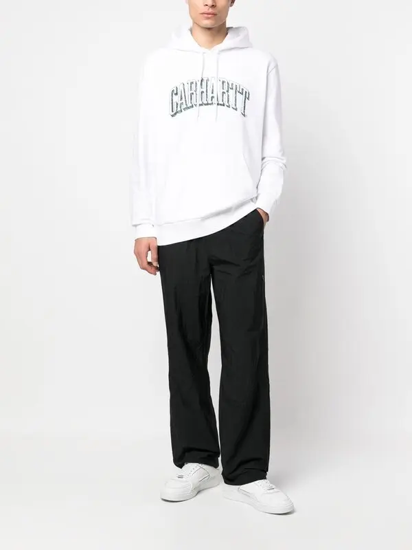 Carhartt Work In Progress Logo Print Drawstring Hoodie